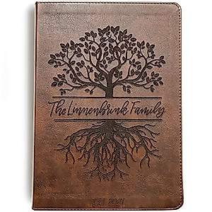 Custom Family Name ESV Journaling Bible, Tree Illustration with Personalized Family Name and Date Included in the Custom Design, Makes a Great Personalized Wedding Gift