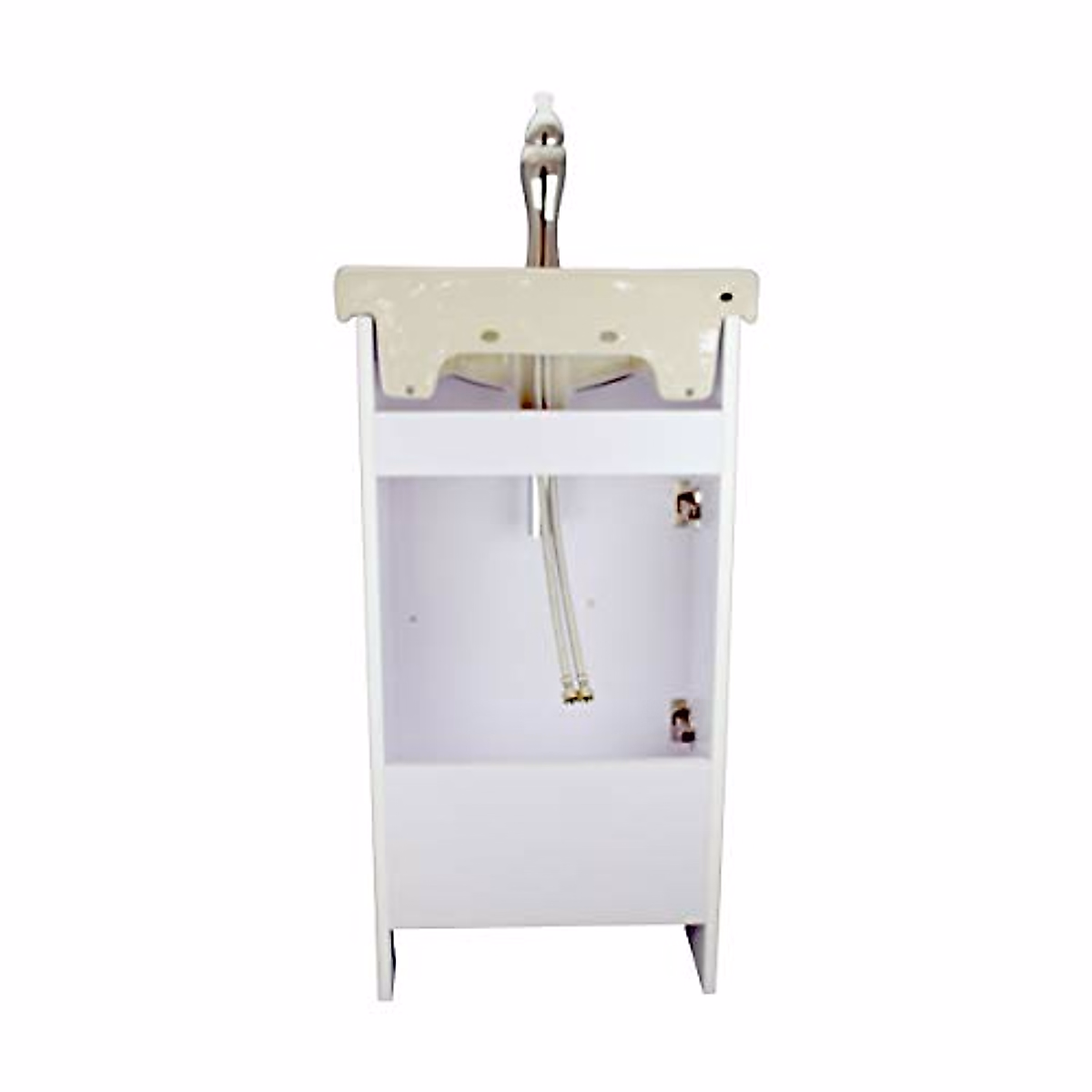 Renovators Supply Manufacturing Small Bathroom Vanity Sink Cabinet Vitreous China Sink Comes with Faucet and Drain Assembly Required Install Hardware Included