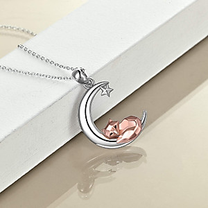 ONEFINITY Fox Necklace Sterling Silver Origami Fox Pendant Jewelry for Women Mom Wife Mothers Day Jewelry Gifts