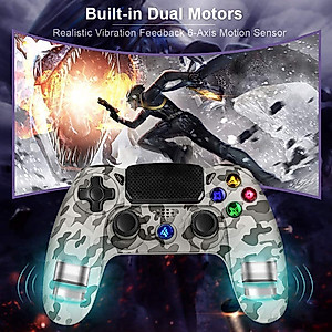 STOGA Wireless Controller for PS4, Controller for PS 4 with Touch Panel Gamepad, Turbo and Audio Jack, Joystick Controller for PS4, Gaming Controller Remote for PS3/PS4,Gray Camouflage