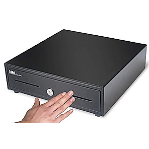 HK SYSTEMS 13" Heavy Duty Black "Push" Open Cash Drawer, 4B5C with Under Counter Mounting Metal bracket