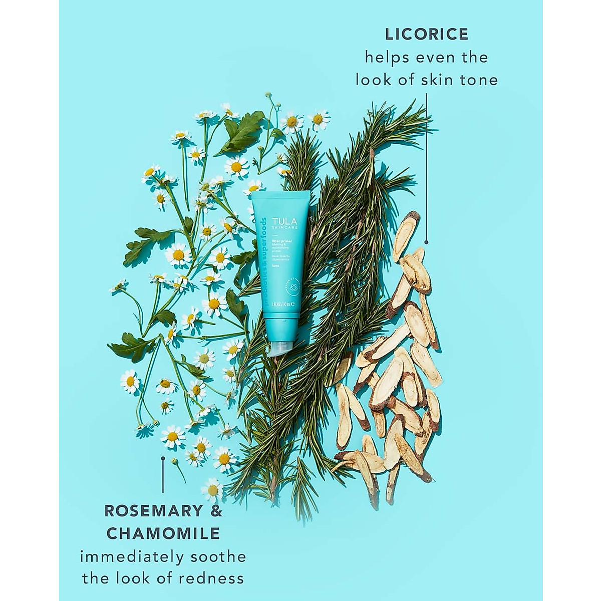 TULA Skin Care Face Filter Blurring and Moisturizing Primer - Luna, Evens the Appearance of Skin Tone & Redness, Hydrates & Improves Makeup Wear, 1fl oz