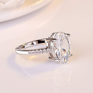 Goldenchen Fashion Jewelry Platinum Plated Sterling Silver Women Wedding Rings 3 Carat Oval Cut Cubic Zirconia Solitaire Engagement Ring (6)