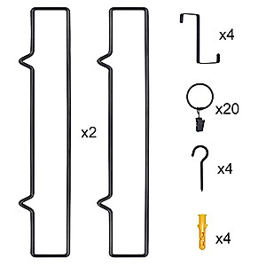 Hat Organizer with 2 Hanging Methods, Over the Door Hat Rack for Baseball Caps with 20 Hooks, Metal Wall Cap Organizer, Black Hat Holder Storage For Closet Door Entryway Bedroom Fit All Caps, Set of 2