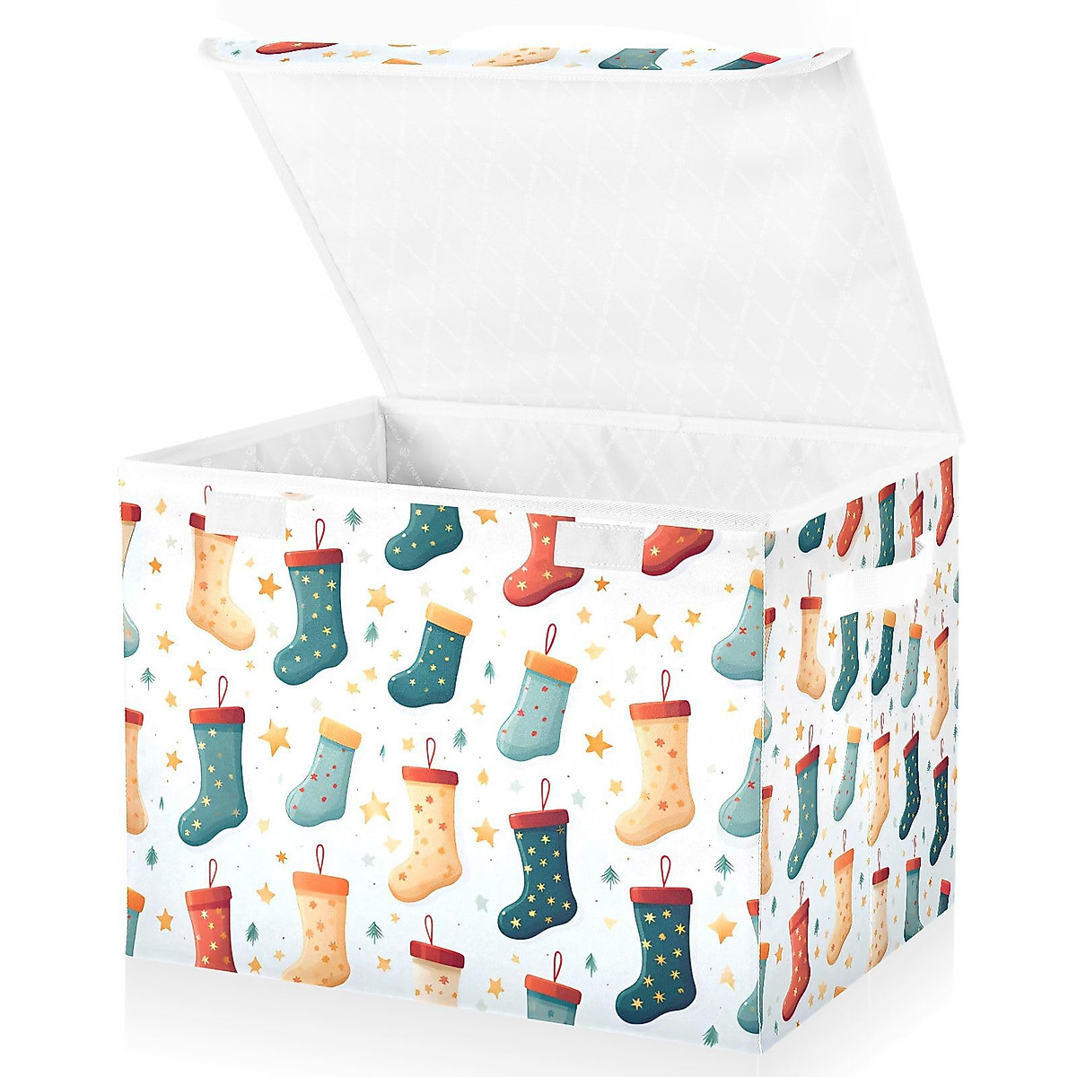 senya Large Storage Bins with Linen Collapsible Foldable Storage Cubes Fabric Closet Organizer Containers box with Flip-Top Lid for Home Bedroom Office 16.5 x 12.6 x 11.8in (Woodland Forest Animals)