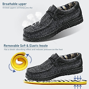 Men's Slip-On Loafers Casual Shoes Lightweight Comfortable Breathable Fashion Soft Sole Plantar Fasciitis Black Zapatos Mocasines para Hombre US7