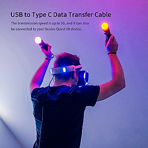 Compatible with Oculus Quest Link Cable (16FT), Suitable for Oculus Quest 1/Quest 2 / VR Headset Cable, Used for Gaming PC and Type C Charger