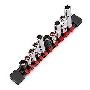 MIXPOWER 10PCS 1/4" & 3/8" Drive 10mm 6 Point Single Size Socket Set, 10mm Socket Set, Magnetic Socket, Universal Joint, Deep& Standard Socket
