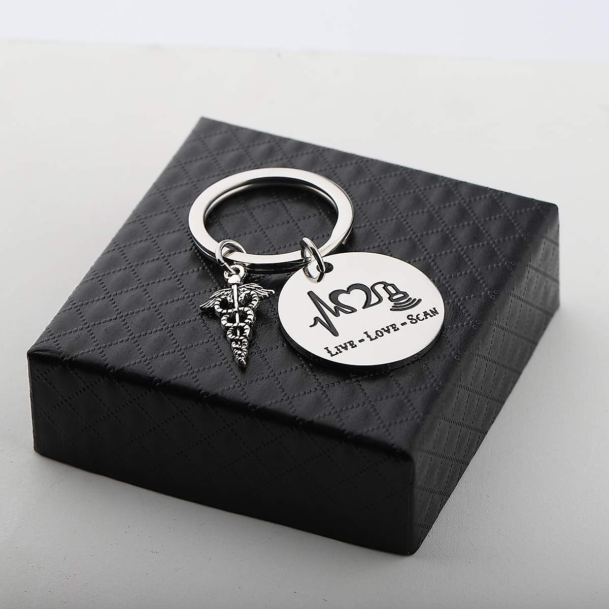 ENSIANTH Sonographer Gift Live Love Scan Keychain Ultrasound Tech Jewelry Radiologist gift (Sonographer Keychain)
