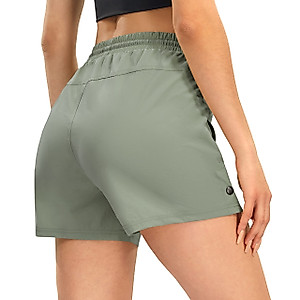 AFITNE Women's Hiking Shorts Quick Dry Lightweight Golf Active Water Shorts with Pockets for Work Outdoor Camping Fishing Sage Green M