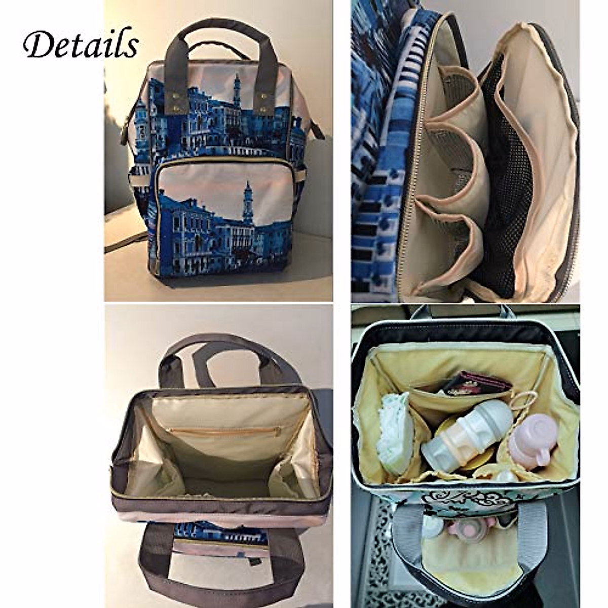 InterestPrint Custom Name on Diaper Bag, Sloth Animals Diaper Bag Nappy Bags Travel Shoulder Daypack Mummy Backpack Custom Gift for Mom Girl