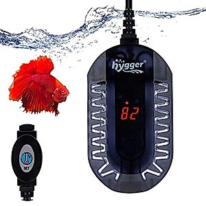hygger 50W Mini Submersible Digital Display Aquarium Heater for Small Fish Tank, Compact and Fast Heating Thermostat, with External Controller and Built-in Thermometer, for Betta, Turtle