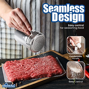 EHOMEA2Z Stainless Steel Dredge Shaker 10 Oz Ideal For Salt, Spice, Sugar, Flour (1, 10 oz With Handle)