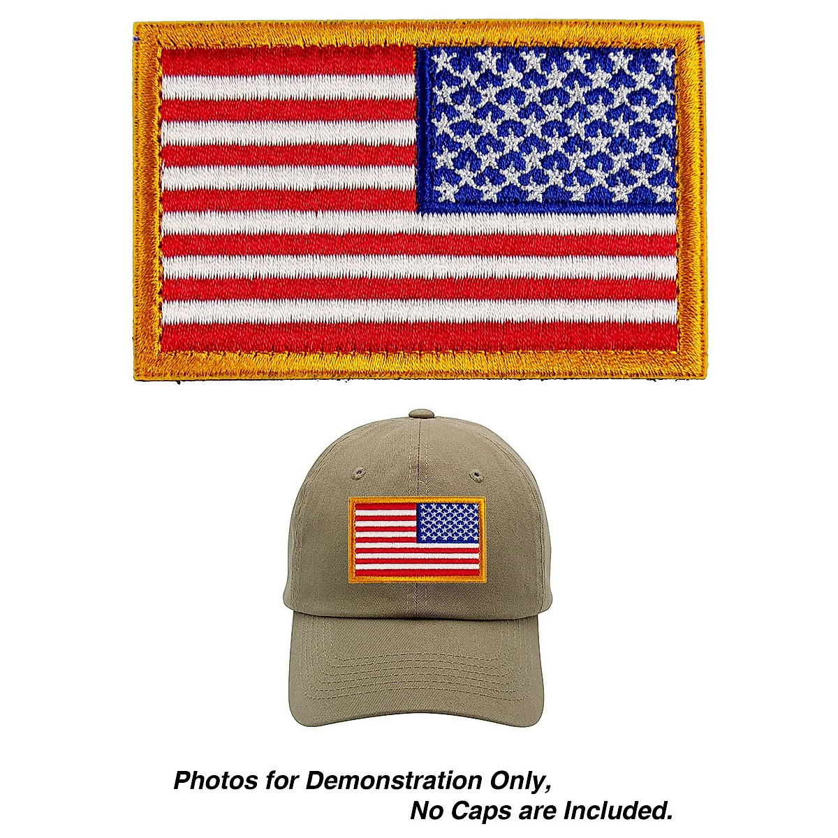 Tactical Patches of USA US American Flag Reverse, with Hook and Loop for Backpacks Caps Hats Jackets Pants, Military Army Uniform Emblems, Size 3x2 Inches