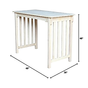 International Concepts Counter Height Mission Table, 24 by 48-Inch, Unfinished