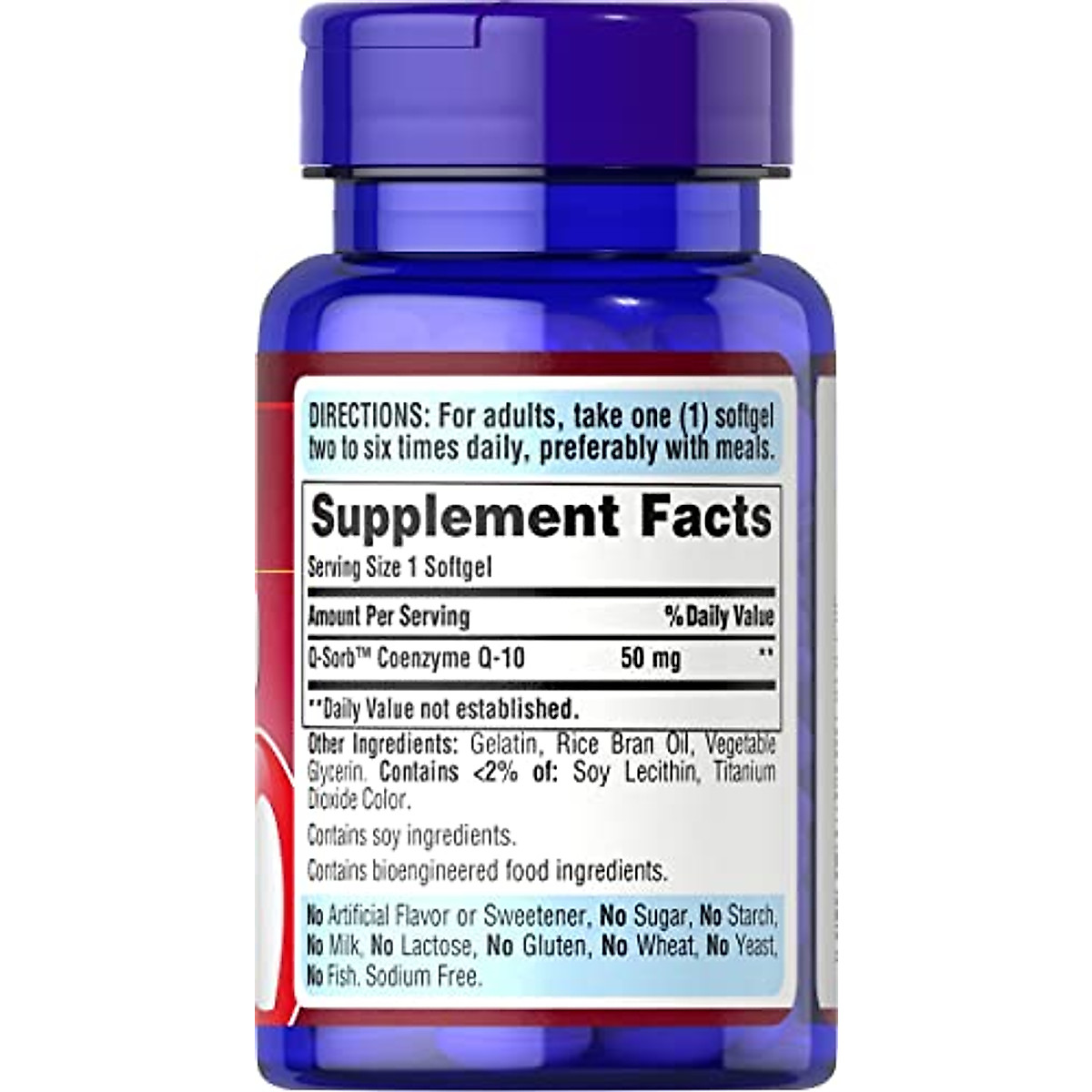 Q-Sorb CoQ10 50mg, Contributes to Heart Wellness,100 Softgels by Puritan's Pride