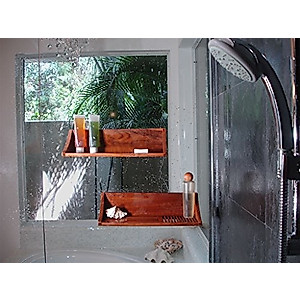 AquaTeak The Original Moa Straight Teak Shower Shelf