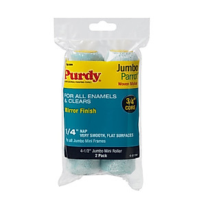 PURDY 140624040 2-Pack Mini Roller Replacements-4-1/2 Cover 1/4 inch, One Size, Multi