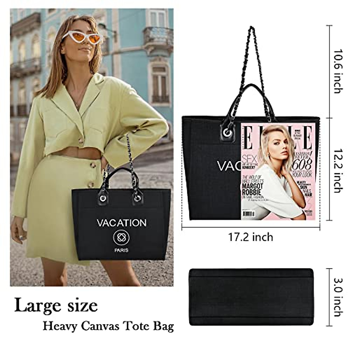 Muspower Handbags for Women,Large Capacity Tote Bags Shoulder Bags with Chain & Embroidered Letter, Fashion Designer Top Handle Satchel Purse Hobo Bag