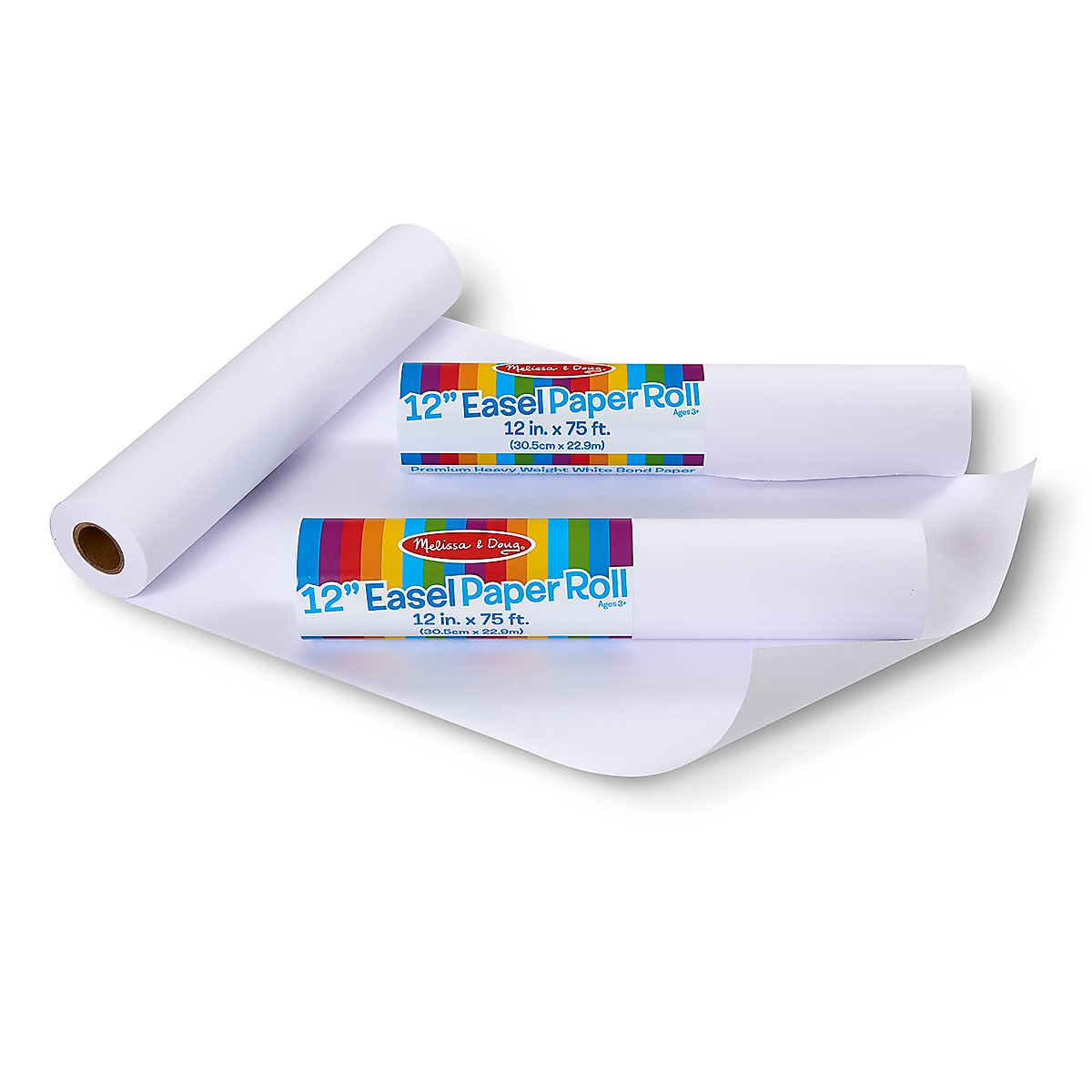 Melissa & Doug Tabletop Easel Paper Roll (12 inches x 75 feet), 3-Pack