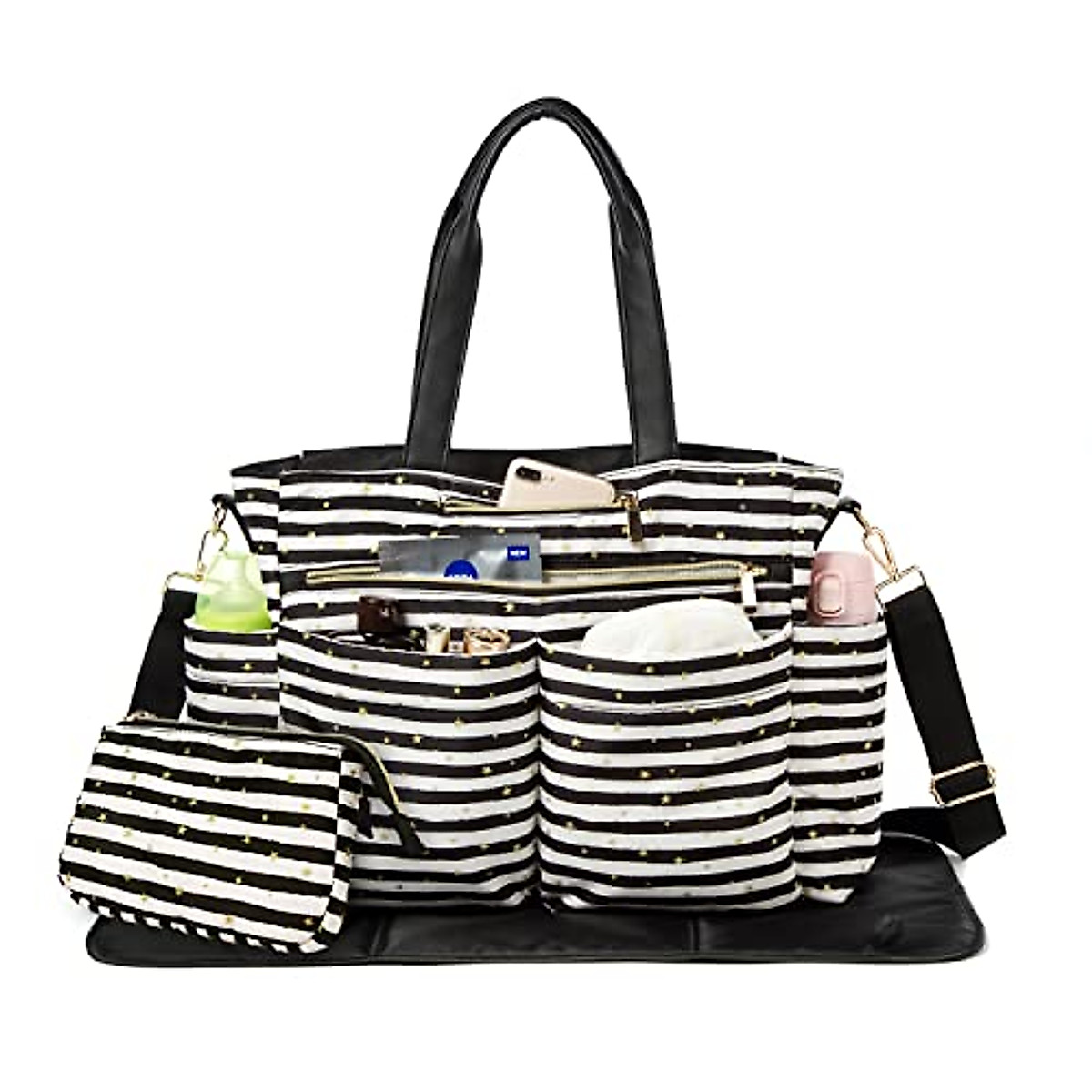 Diaper Bag Tote Large Baby Bag Tote Diaper Bag Stylish Boy Girl Multifunction Mommy Bag with Changing Pad for Mom and Dad