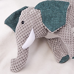 Squeaky Plush Large Dog Toy & Cotton Rope Chew Toy Kit, Cute Elephant Stuffed Toy and Carrot Teething Tug of War Rope Knot Toy Set for Small Medium Large Breed Holiday Birthday Gift (2 Pack)