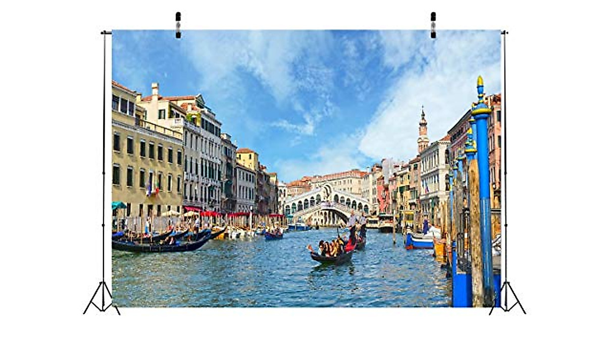Venice Italy Photo Backdrop - 7x5ft Fabric for Italian Theme Events