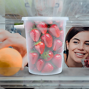 Plastic Deli Food Container (24 set - 32 oz) | For Storage, Meal Prep, Takeout, Leftovers | Includes Air-Tight Lids | Microwave/Dishwasher/Freezer Safe | Stackable | BPA-Free |