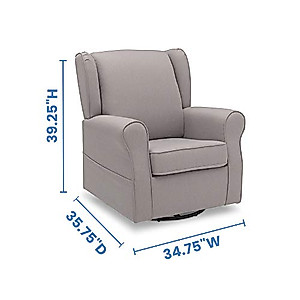 Delta Children Reston Nursery Glider Swivel Rocker Chair, French Grey