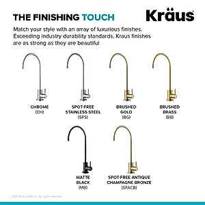 KRAUS Purita 100% Lead-Free Kitchen Water Filter Faucet in Brushed Brass, FF-100BB