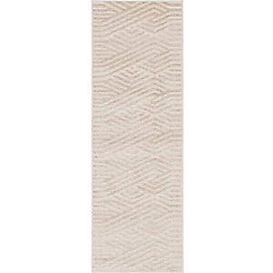Unique Loom Sabrina Soto Outdoor Collection Modern, Vibrant, Carved Area Rug, 2 ft x 6 ft, Beige