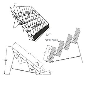 FixtureDisplays® 4-Tiered Book Signing Rack, CD Display, 18" Wire Rack for Tabletop Use, 2.5" Open Shelves, with Header - Black 119362-FBA