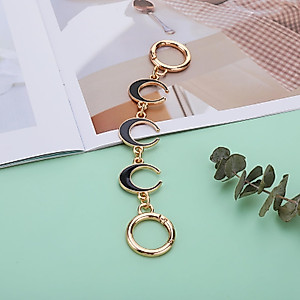 Black Moon Purse Chain Extender Moon Shape Bag Strap Extension for Women's Purses and DIY Bags Hook Design Ideal for Extending or Replacing Bag Straps Perfect Bag Accessories and Purse Making Supplies