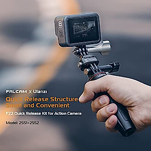 Falcam F22 Quick Release Kit for Action Cameras, Camera Mounting Adapter Convert Action Camera Interface to F22 QR System, 22mm Aluminum Camera Accessory Kit for Photographer, Fits for GoPro and DJI