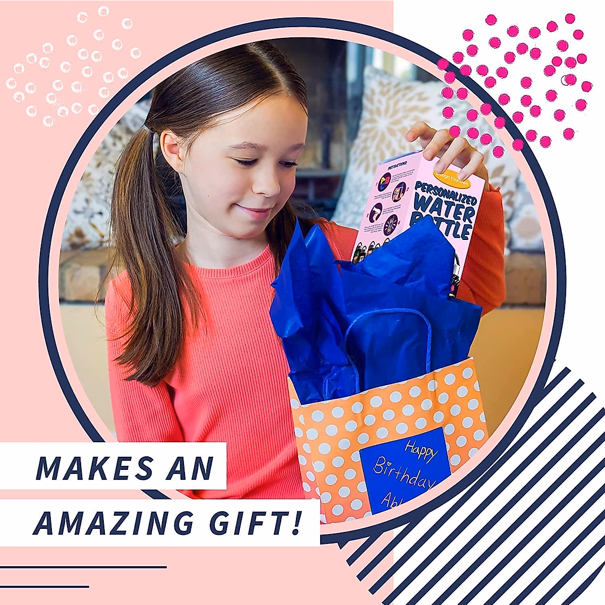 PURPLE LADYBUG Decorate Your Own Water Bottle Kits for Girls Using Shrink Wrap - Fun 6 7 8 Year Old Girl Gifts Idea, Birthday Gift for 11+ Year Old Girl, Arts and Crafts for Kids Ages 8-12