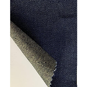 Dark Blue 100% Cotton Indigo Blue Denim Fabric 10oz- Denim 60" Wide-Sold by The Yard