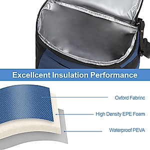 AIRBUYW Lunch Cooler bag, 12 Can Insulated Heat Sealed PEVA Lining Reusable Cooler For Men Women Work Adult