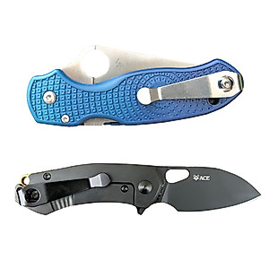 Titanium Deep Carry Pocket Clip Replacement for Spyderco Wire Clip Knives, Premium Custom-made Pocket Clip, Black