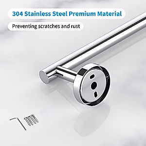 Cilee 2 Pieces Polished Chrome Bathroom Towel Bar, 16 Inch Double Towel Racks,Bathroom Towel Holder Hand Towel Bar for Bathroom Stainless Steel Wall Mount