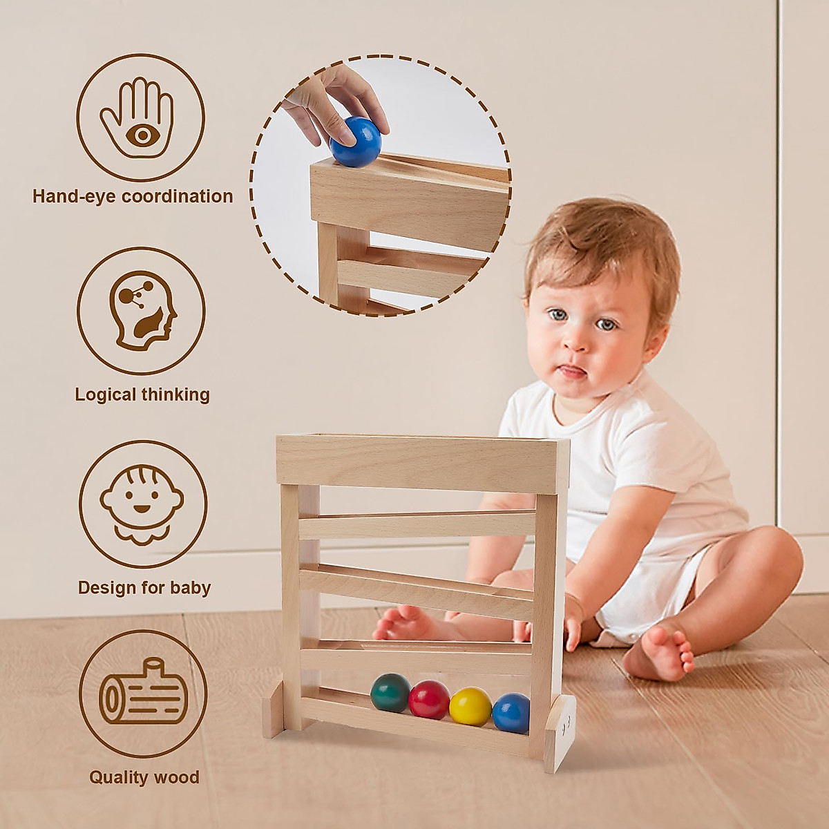 Tiger Montessori Ball Tracker for Baby Ball Tracker Montessori Toys