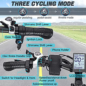 PHILODO Electric Bike for Adults, 48V 22Ah Fat Tire Ebike Dual Motor AWD 2000W 35MPH Electric Bicycles Shimano 21-Speed with Ignition Lock Hydraulic Disc Brakes…