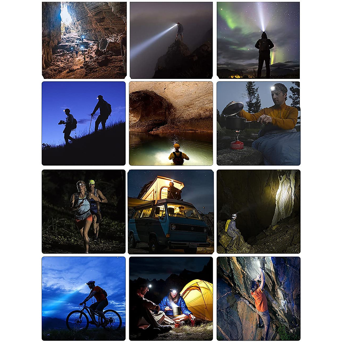 MyToolGift 2 Packs LED Headlamps, Portable, Long Range, Rechargeable, High Lumen, Battery Powered