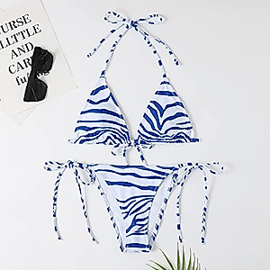 HSSDH Women's Ribbed Triangle Thong Bikini Set Sexy Two Piece Swimsuit Bathing Suit #aal221216- *321-stocking Stuffers for Adults