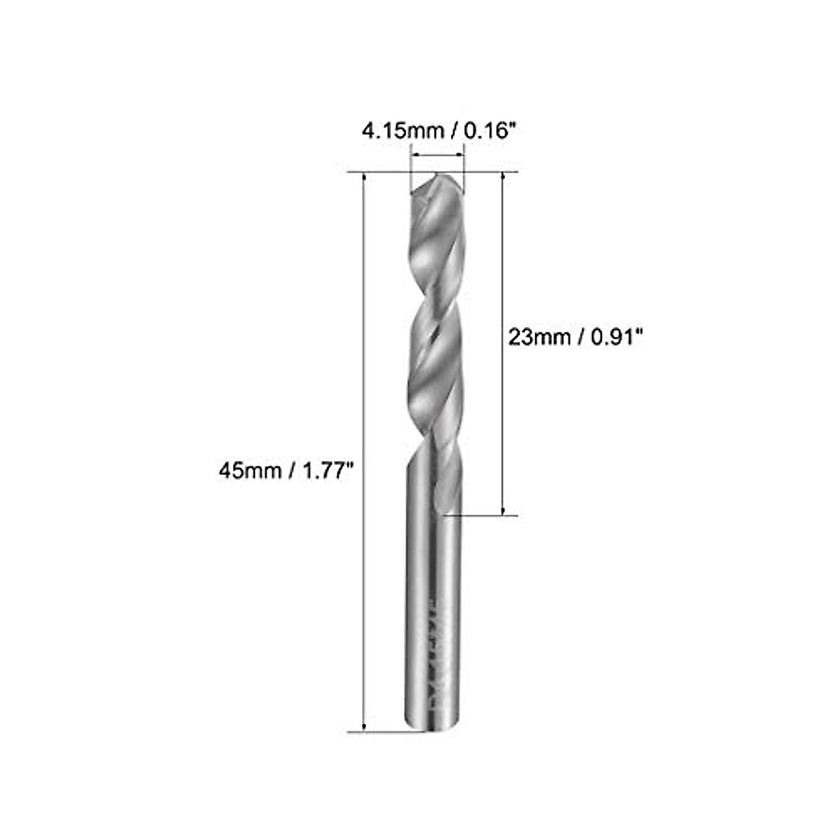 uxcell 4.15mm Solid Carbide Drill Bits Straight Shank for Stainless Steel Alloy Hard Steel, Hardened to 50 HRC