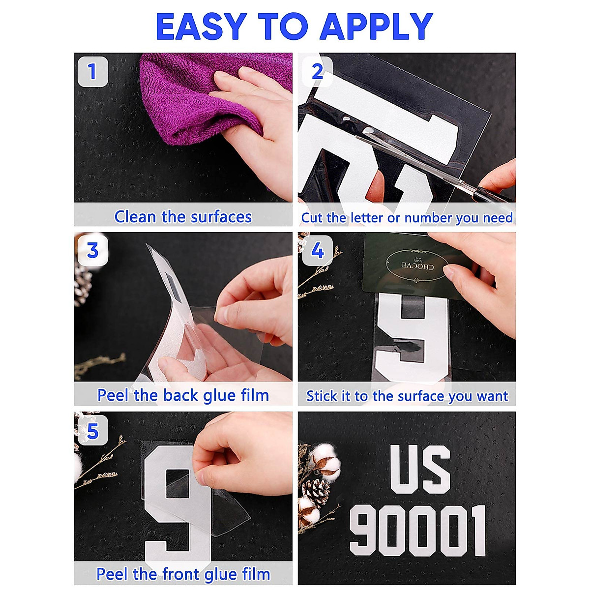 Seloom 148 PCS Reflective Mailbox Numbers and Letters Stickers Decals,4" X 7 Set Number 0-9 and 4" X 3 Set Alphabet Letter for Outside Indoor,Vinyl Self-Adhesive Waterproof Door House Address Stickers