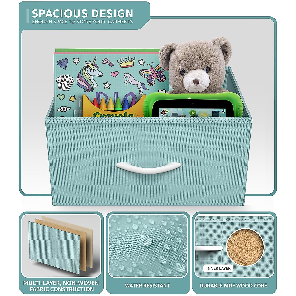 Sorbus Kids Dresser with 8 Drawers - Furniture Storage Chest Tower Unit for Bedroom, Hallway, Closet, Office Organization - Steel Frame, Wood Top, Tie-dye Fabric Bins (Pastel 1)