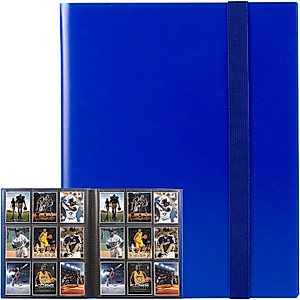GEAoffice Card Binder, 9 Pockets Trading Card Album Folder, 360 Side Loading Pocket Binder for MTG and Other TCG, Blue