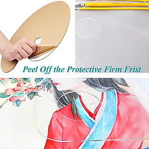 Acrylic Artist Paint Palette 11.8 x 7.9 inches Clear Oval Non-Stick Oil Paint Palette Mixing Transparent Easy Clean Art Paint Pallet (11.8 x 8 inch/2 PCS) (M)