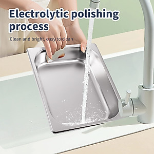 Kevirice 6 Pack 1/2 Size Chafing Pan, 2.6 Inch Deep Half Hotel Pans Made of Stainless Steel for Restaurant Cafeteria Hotel Freezer Bin, Size 12.8in*10.4in*2.6in Hotel Dinner Plates