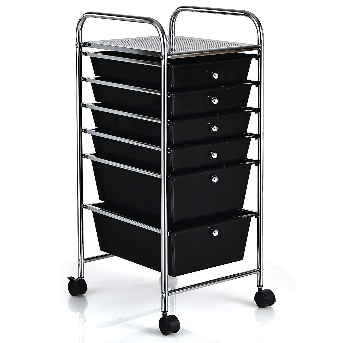 Giantex 6 Storage Drawer Cart Rolling Organizer Cart for Tools Scrapbook Paper Home Office School Multipurpose Mobile Utility Cart (Black)